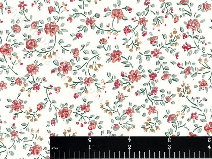 Red Floral Vine Pattern Miniature Wallpaper for Dollhouses [TLDC ...