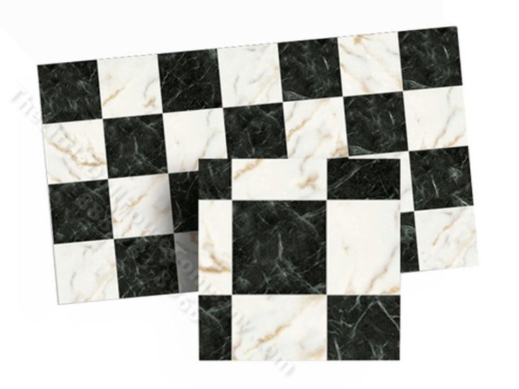 Dollhouse Scale Model Faux Black and White Marble Tiles [WM34722] | The ...