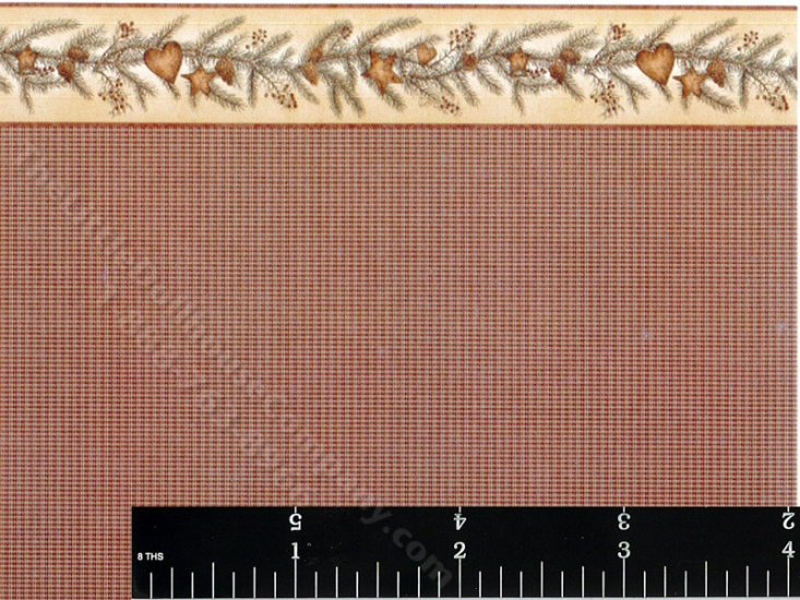 Plaid and Pine Pattern Miniature Wallpaper for Dollhouses [IBM WAL0296B ...