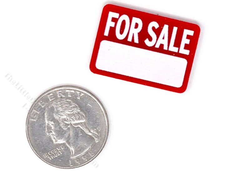 Miniature For Sale Sign for Dollhouses [AZT MM0121] | The Little ...