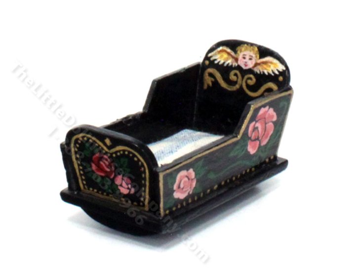 Miniature Handmade Painted Cradle for Dollhouses [MJD 1655] | The ...