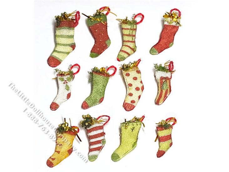 1:48 Scale Miniature Jolly Christmas Fabric Stockings Kit [RBT ...