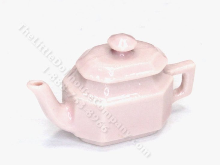 Miniature Handmade Octagonal Pink Teapot for Dollhouses [MJD 229] | The ...