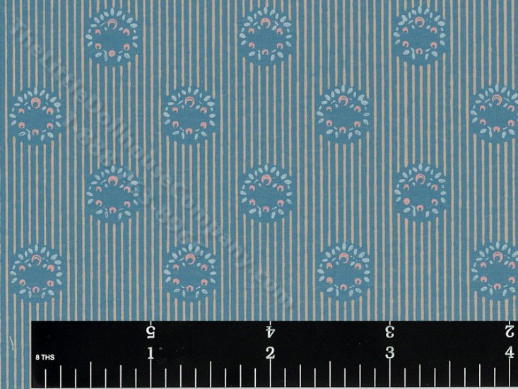 Floral Circles on Blue Miniature Wallpaper for Dollhouses [TLDC WAL0051 ...