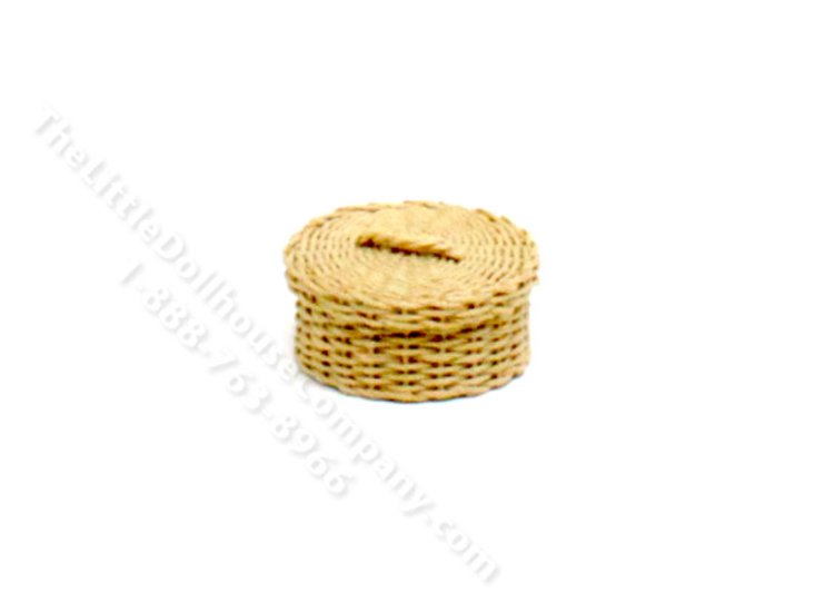 Vintage Miniature Handwoven Lidded Basket for Dollhouses [MJD 1054 ...