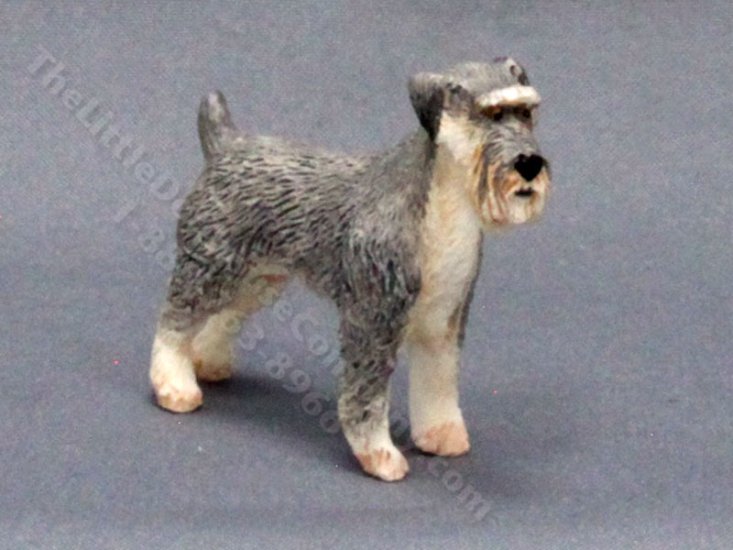 Dollhouse Scale Model Miniature Schnauzer Dog [AFA 059] | The Little ...