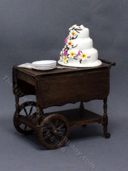 Miniature Serving Cart with Plates [MJD 1714] | The Little Dollhouse ...
