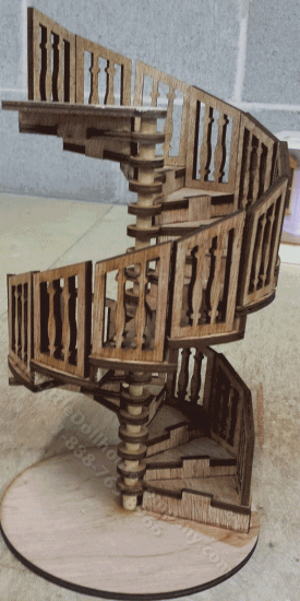 Laser Dollhouse Designs Full Scale Spiral Staircase [LDD 39797180050 ...