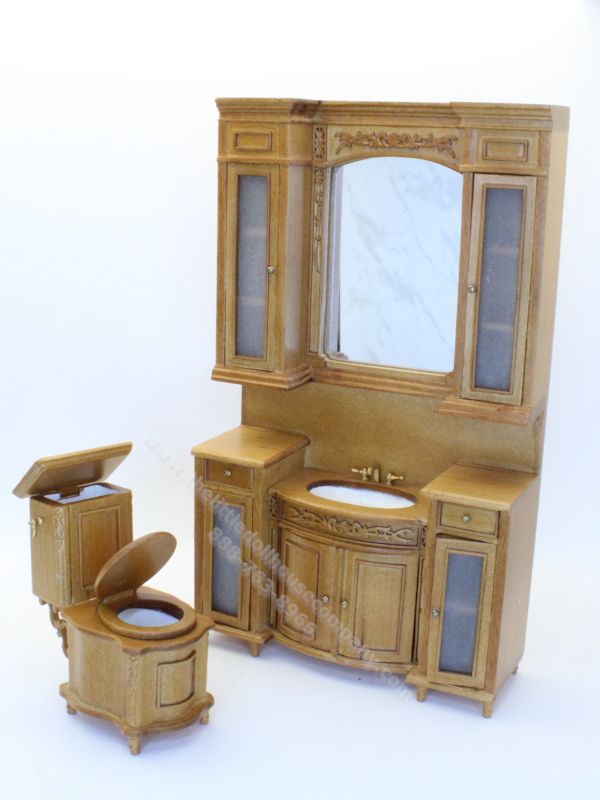 Miniature 2 pc Powder Room for Dollhouses [MAJ P065-67] | The Little ...