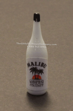 Dollhouse 1:12 Scale Malibu White Rum Real Glass Bottle [LIQ Spirit ...