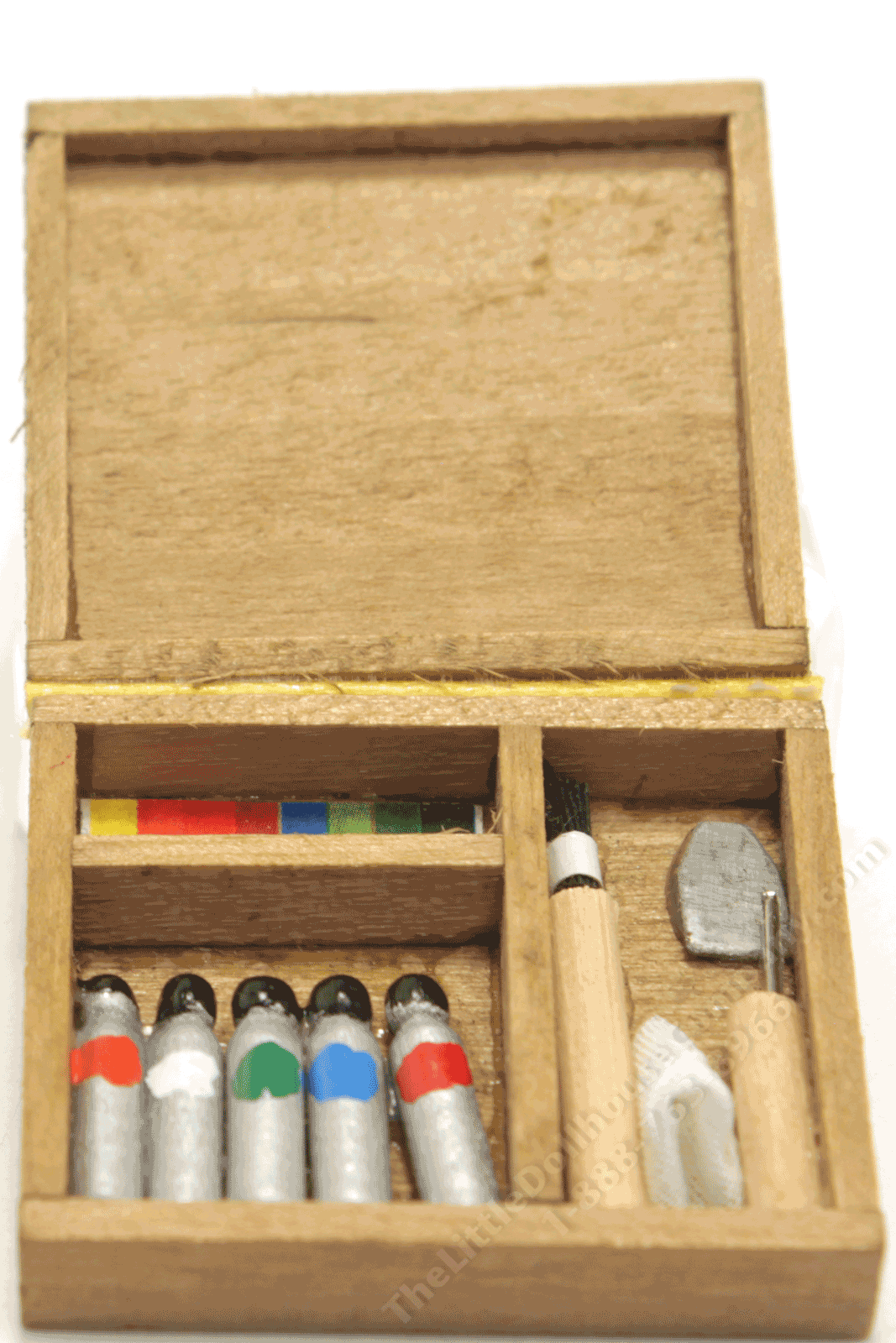 Miniature Wooden Paint Supply Box [ACH 237] | The Little Dollhouse Company