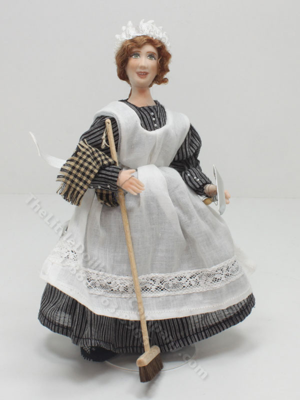 Porcelain Redheaded Victorian Maid Doll with Broom and Dust Pan [DDD ...