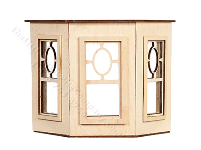 Miniature Prairie Oval Bay Window, Flat Top, for Dollhouses [ALS 480 ...
