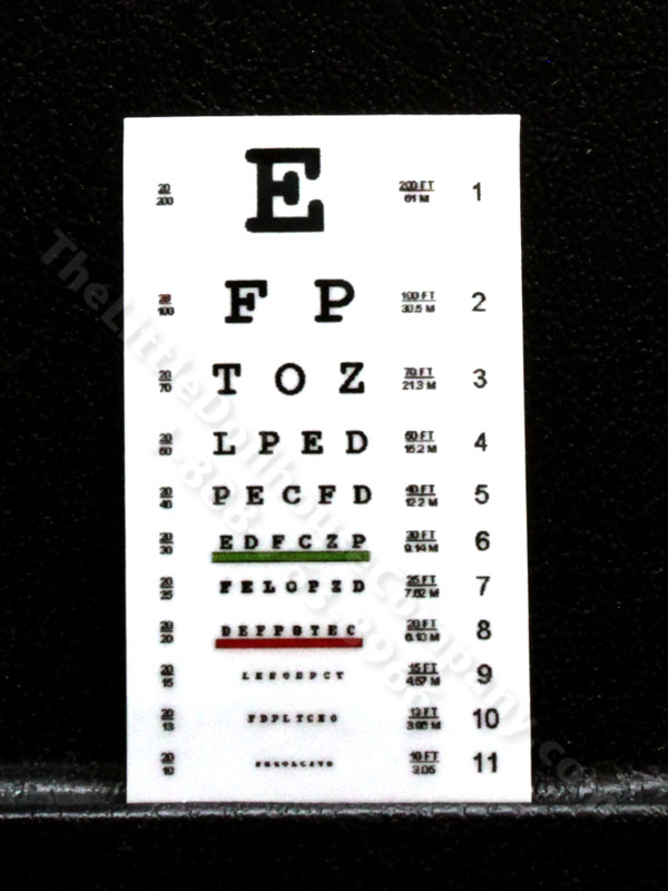Miniature Eye Chart for Dollhouses [MJD 357] | The Little Dollhouse Company