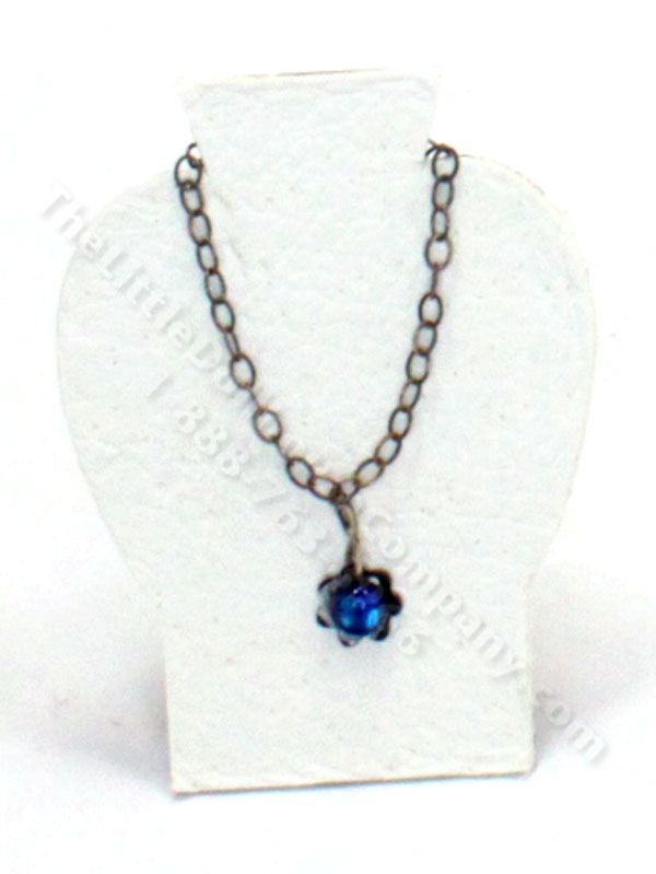 Handmade Miniature Blue Crystal Pendant Necklace for Dollhouses [PRL 81 ...