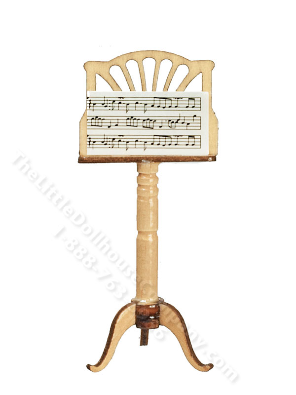 Miniature Oak Music Stand for Dollhouses [AZT B0647] | The Little ...