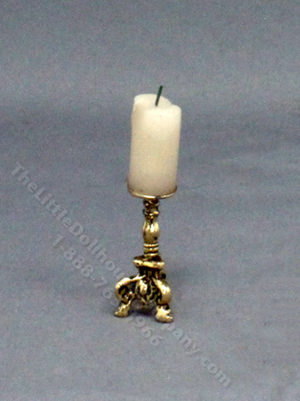 Miniature Gold Candlestick for Dollhouses [MJD 1571] | The Little ...