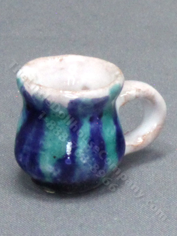 Miniature Handmade Blue Striped Jug for Dollhouses [MJD 681] | The ...