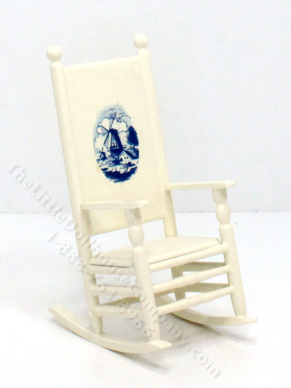 Miniature White Rocking Chair for Dollhouses [MJD 1850] | The Little ...