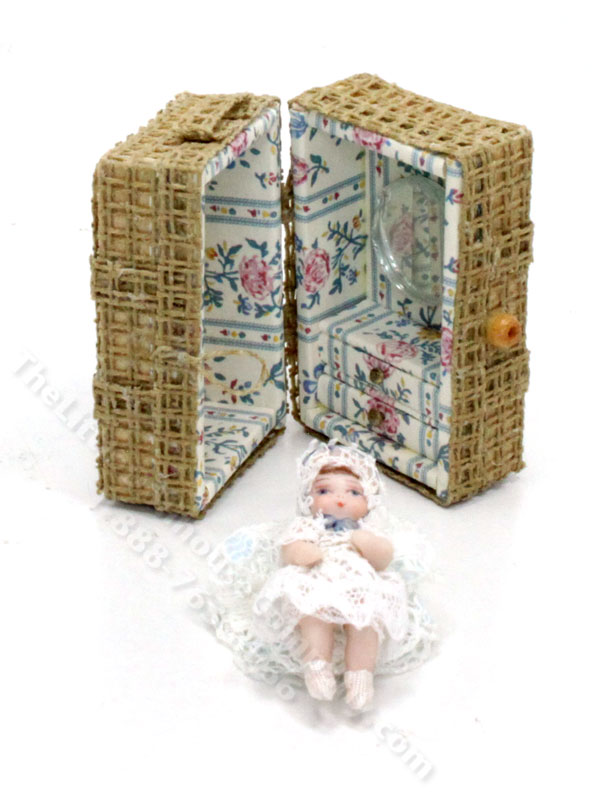 Miniature Ceramic Doll in a Traveling Chest [MJD 2547] | The Little ...