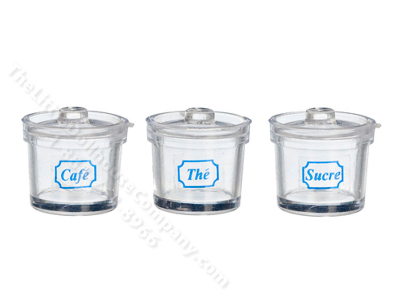 Set of 3 Clear Miniature Canisters for Dollhouses [AZT G7270] | The ...