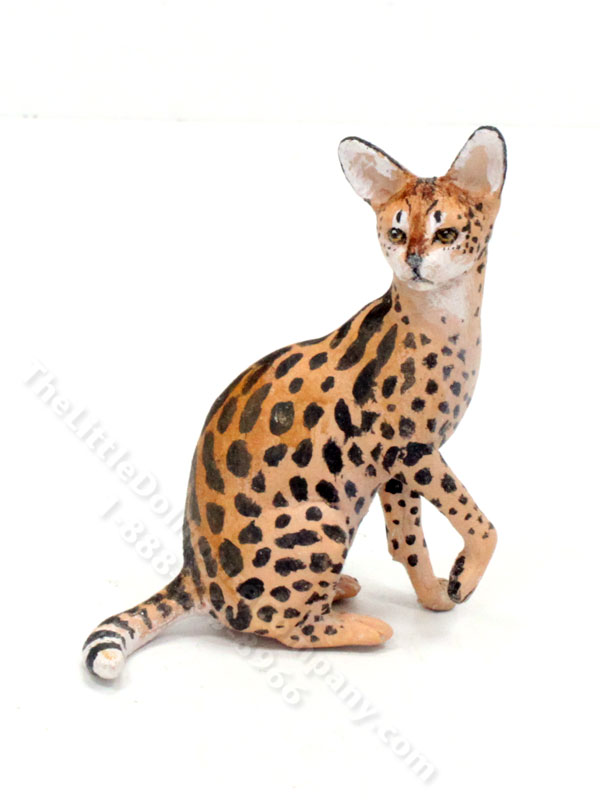 Miniatuer Serval Cat for Dollhouses [KBL SRV 001] | The Little ...