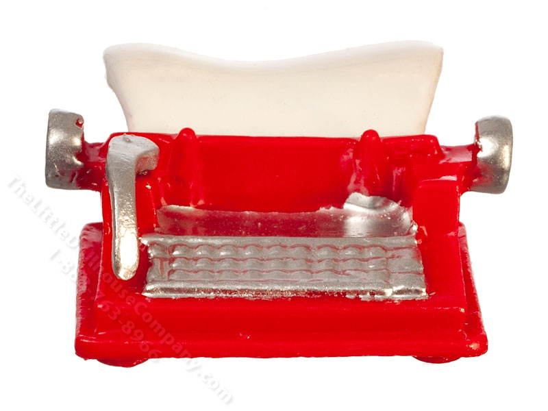 Miniature Red Typewriter for Dollhouses [AZT G8579] | The Little ...