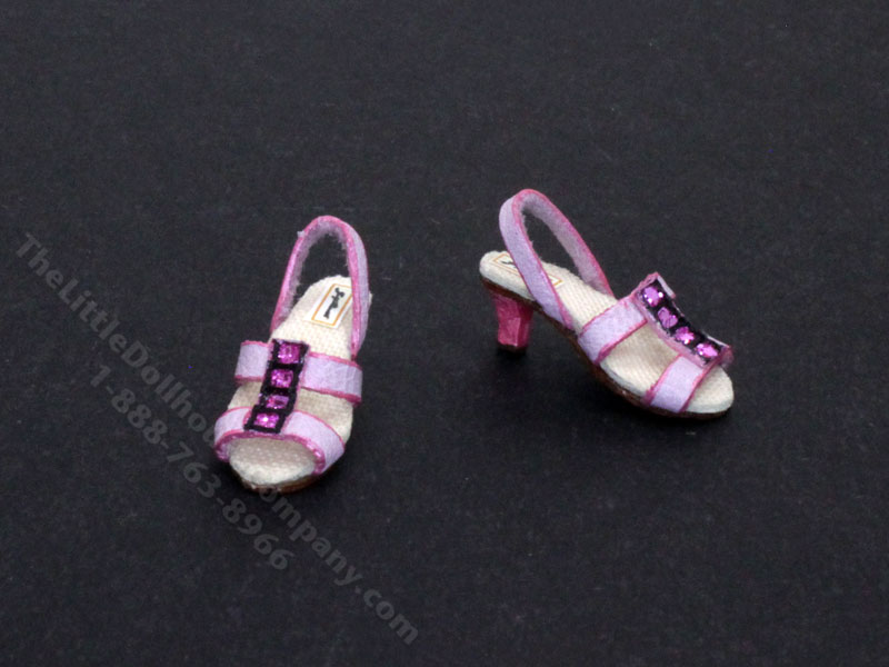 Silver Pink Heeled Sandals by Judith Blondell [JBD 416] | The Little ...
