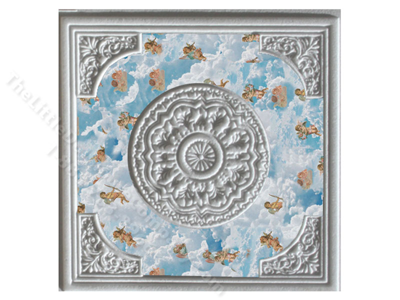 Dollhouse Scale Model Policard Square Ceiling with Angels [WM34929 ...