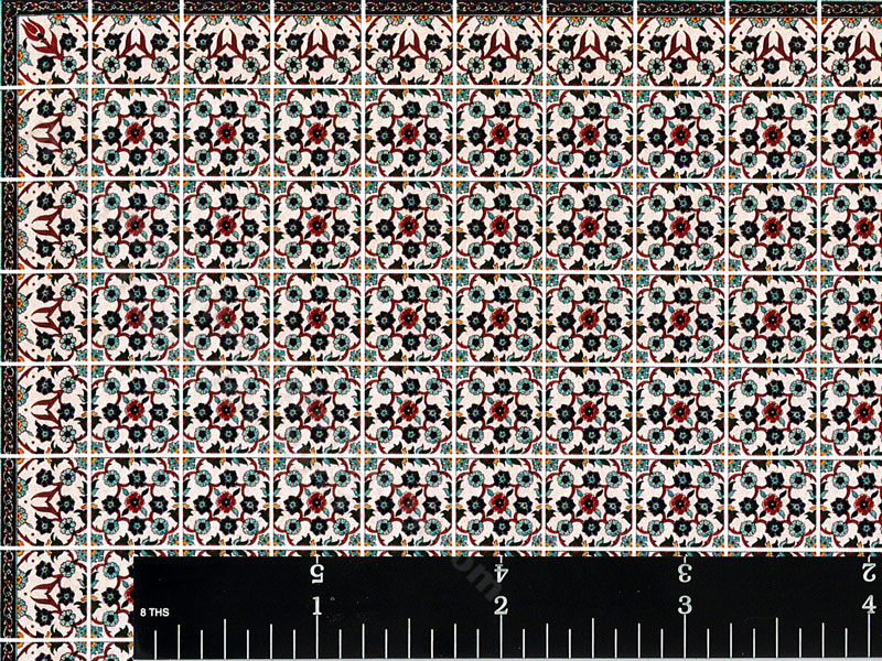 Floral Tile Pattern Miniature Wallpaper for Dollhouses [IBM WAL1485 ...