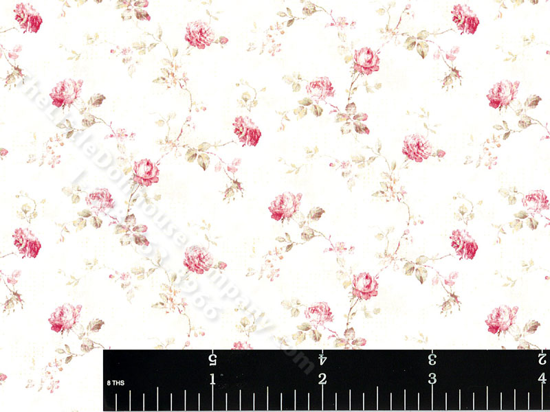 Rose Vine Pattern Miniature Wallpaper for Dollhouses [IBM WAL1569 ...