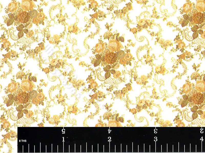 Roosevelt Rose Pattern Miniature Wallpaper for Dollhouses [MIG 74D23 ...