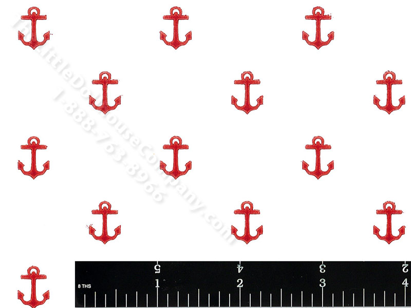 Red Anchors Miniature Wallpaper for Dollhouses [TLDC WAL0225] | The ...