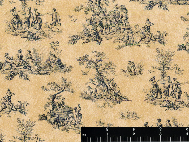 French Toile Miniature Wallpaper for Dollhouses [TLDC WAL0226] | The ...
