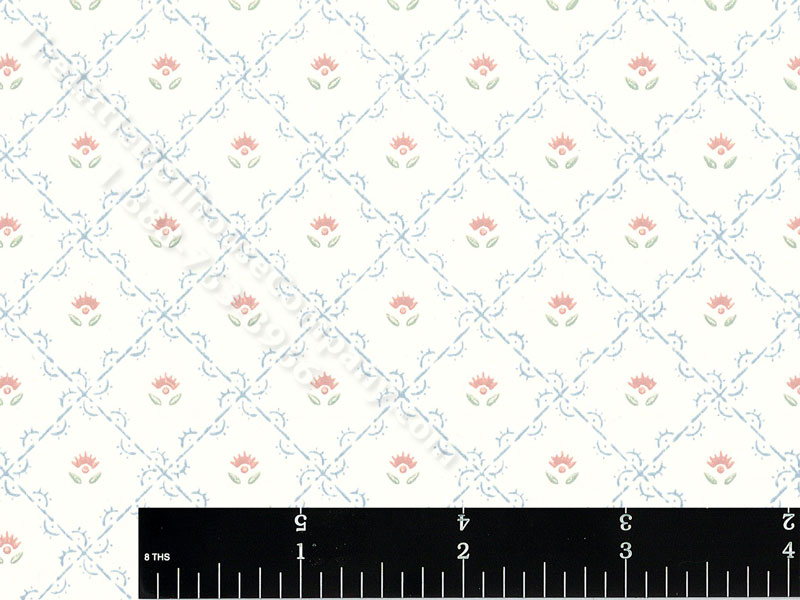 Flowers in Diamonds Miniature Wallpaper for Dollhouses [TLDC WAL0332 ...
