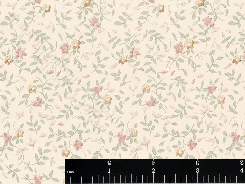 Metallic Gold Floral Miniature Wallpaper for Dollhouses [TLDC WAL0338 ...