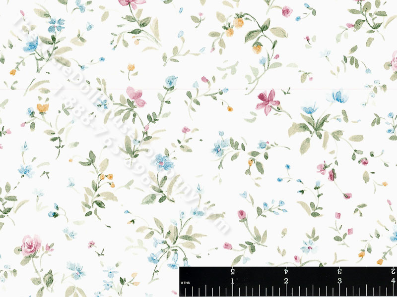 Painted Floral Miniature Wallpaper for Dollhouses [TLDC WAL0441] | The ...