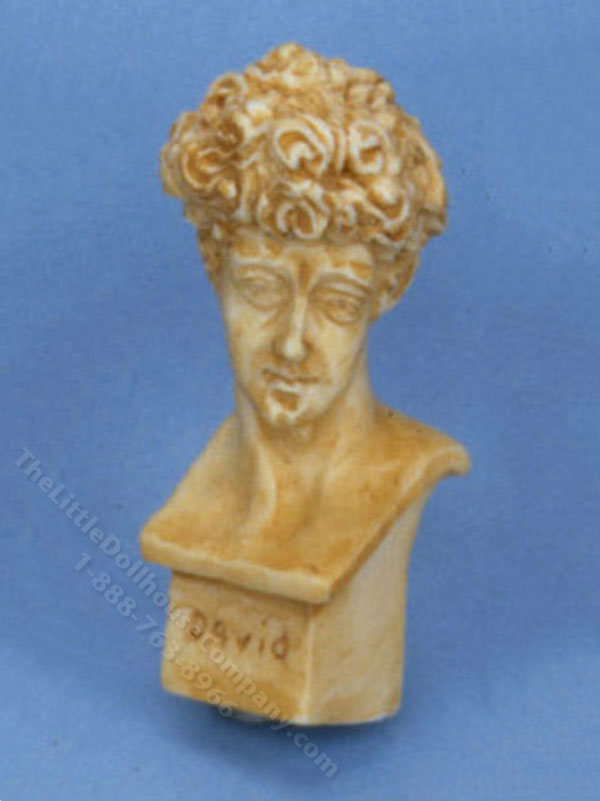 Miniature David Bust for Dollhouses - Tan [FAL A1494TN] | The Little ...