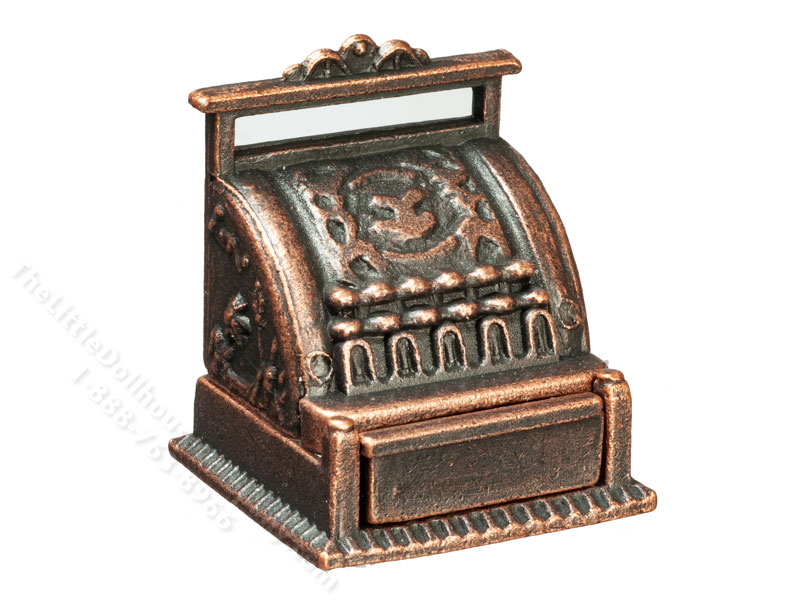 Miniature Bronze Cash Register for Dollhouses [AZT B0286] | The Little ...