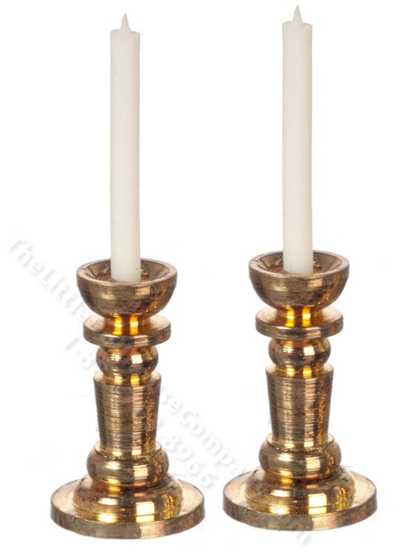 Miniature Brass Candlesticks for Dollhouses [AZT G7980] | The Little ...