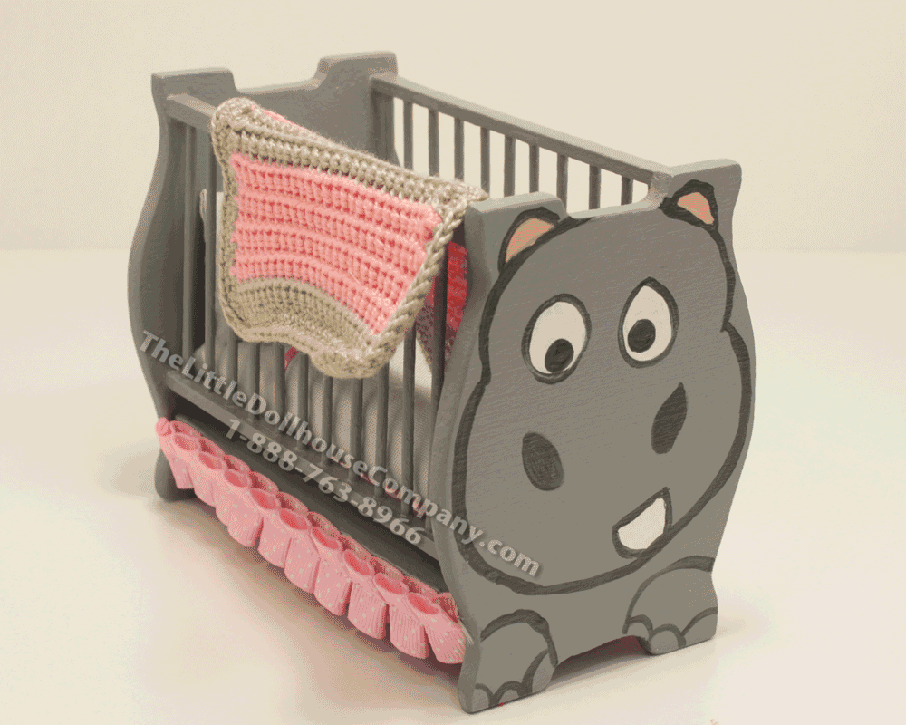Dollhouse Miniature Hippo Crib with Blue Accents [PAC 00201P] | The ...