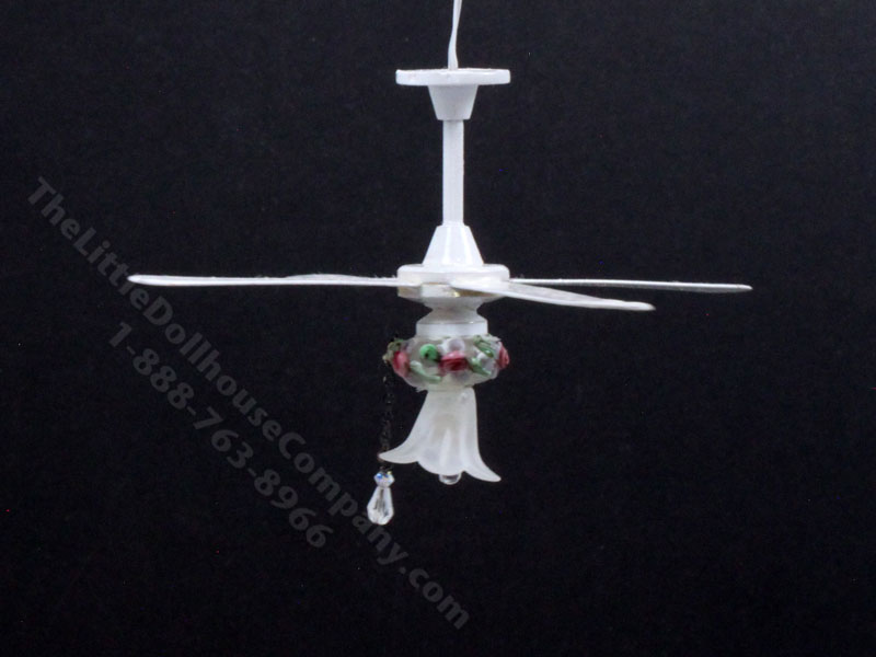 Miniature White Ceiling Fan and Light for Dollhouses [TLDC 25066] | The ...