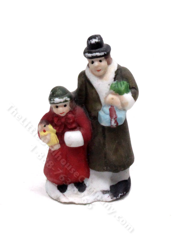 Miniature Winter Father and Daughter Figurine for Dollhouses [MJD 4552 ...