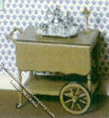 Miniature Tea Cart on Wheels Kit for Dollhouses [CHR 2105] | The Little ...